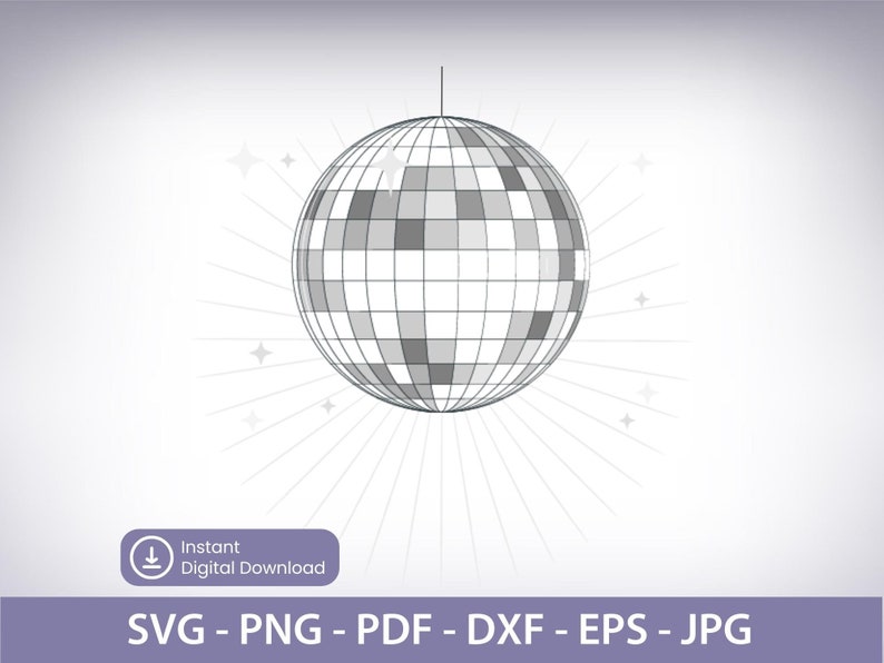 Disco Ball SVG PNG PDF Instant Download, Disco Svg, Svg Files for ...
