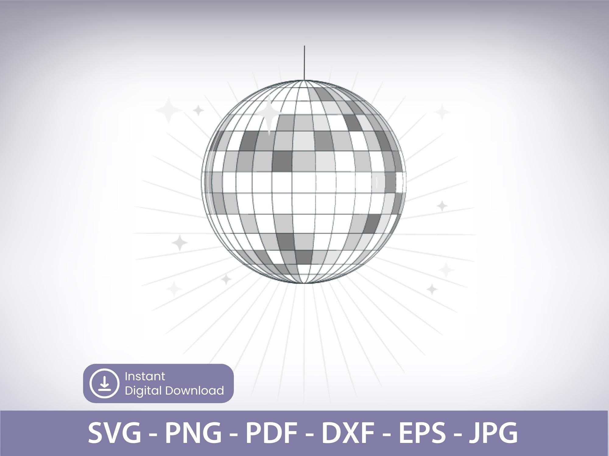 Disco Ball SVG PNG PDF Instant Download, Disco Svg, Svg Files for ...