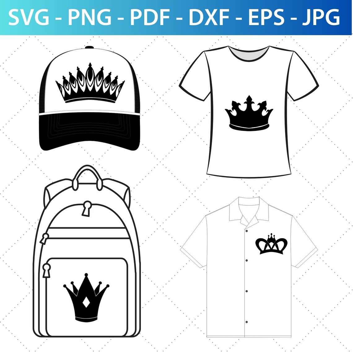 Crown SVG Bundle 12 Pieces PNG PDF Instant Download, Princess Crown Svg ...