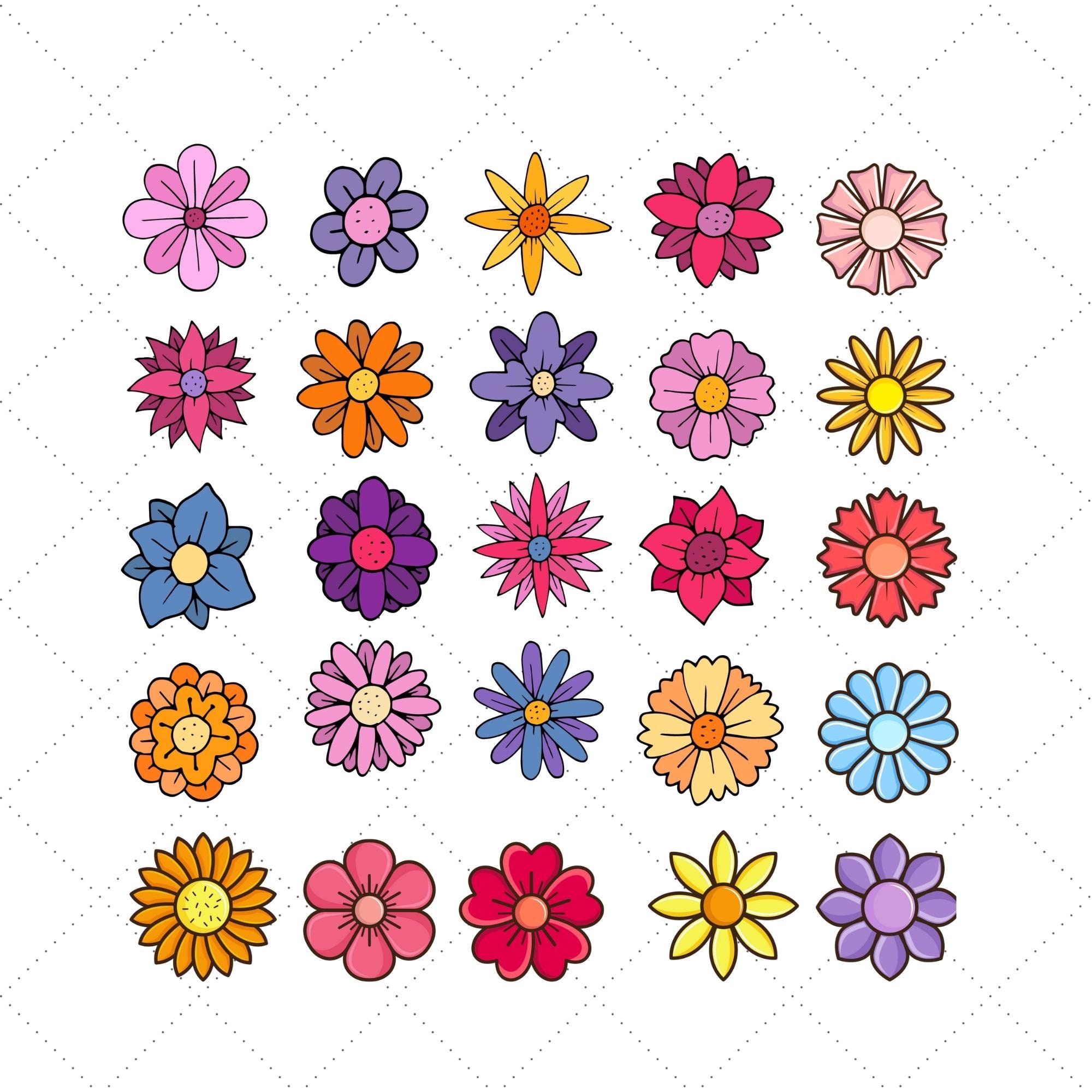 Flower SVG Bundle 100 Pcs PNG PDF Instant Download, Floral Svg, Svg ...