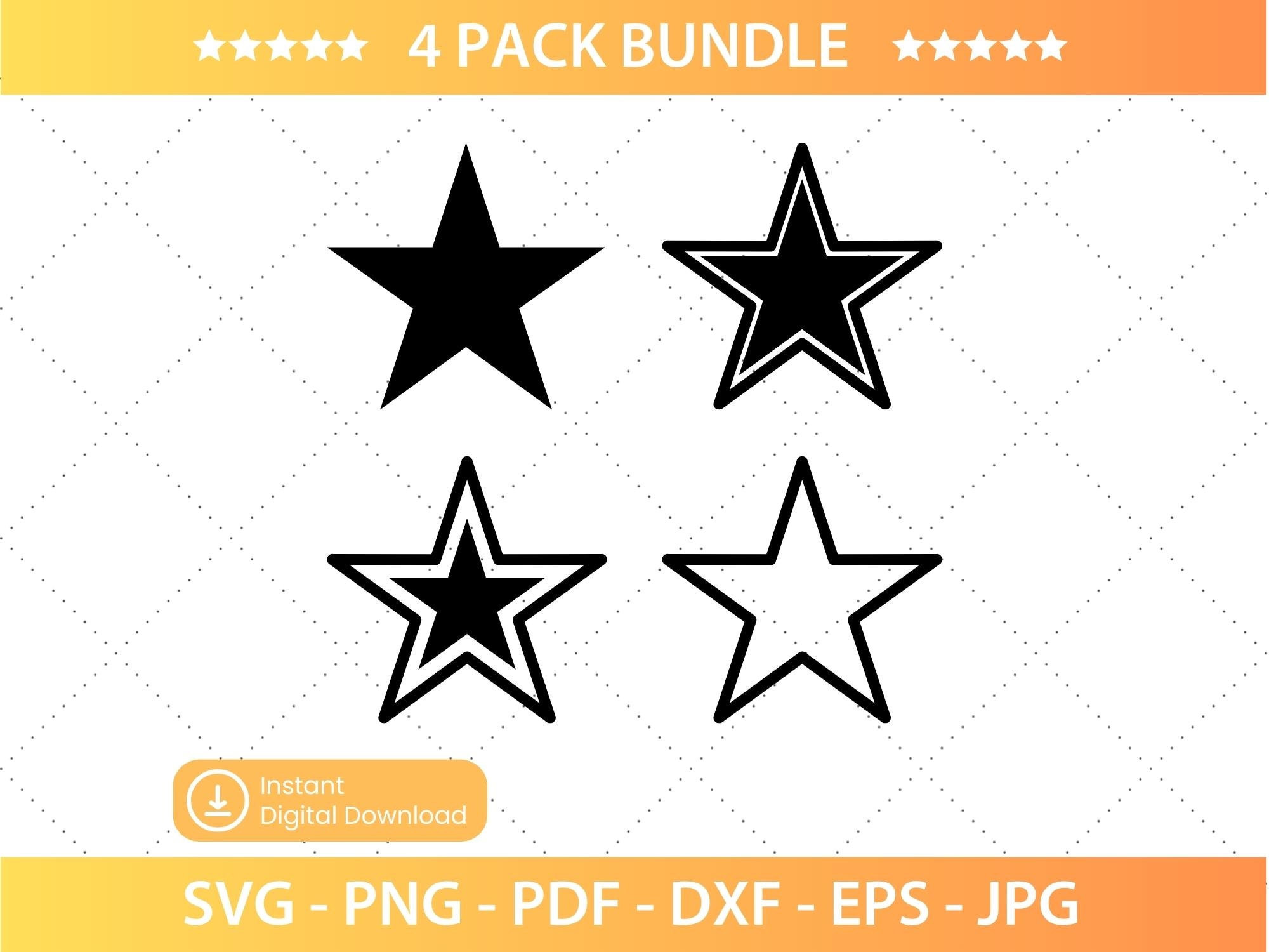 Star SVG Bundle 4 Pcs PNG PDF Instant Download Star Png Svg - Etsy