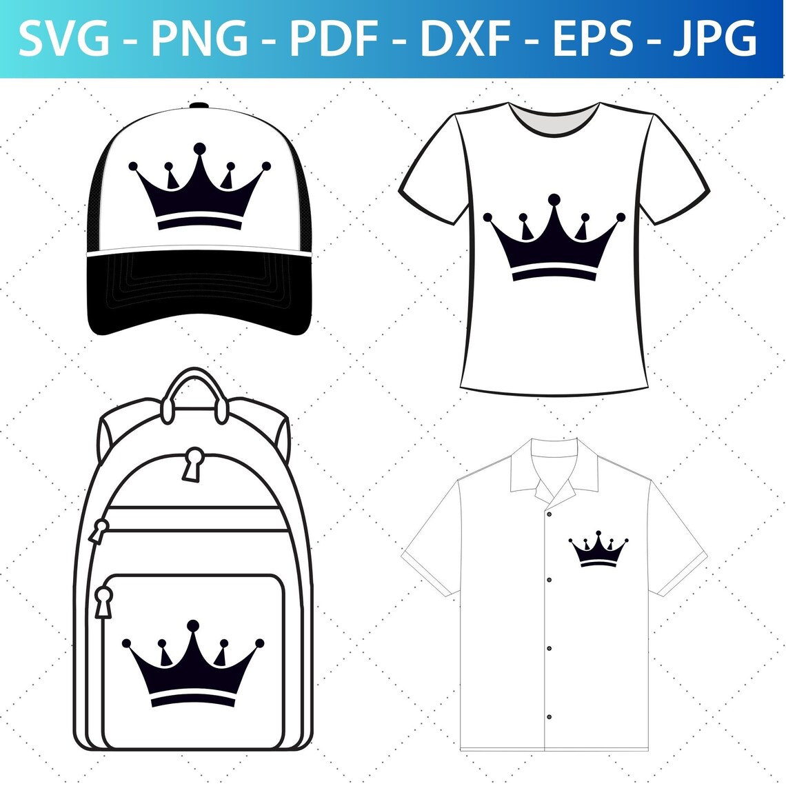 Crown SVG PNG PDF Instant Download, Princess Crown Svg, Svg Files for ...