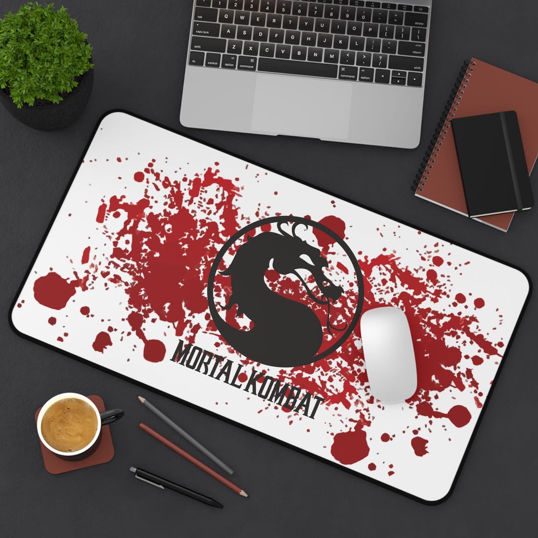 Unique Mortal Kombat Desk Mat With Blood Spatter Design - Etsy