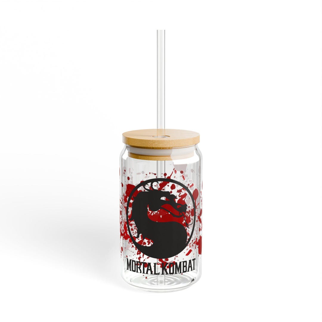 Mortal Kombat Sipper Glass: 16oz Gamer Drinkware With Bamboo Lid - Etsy