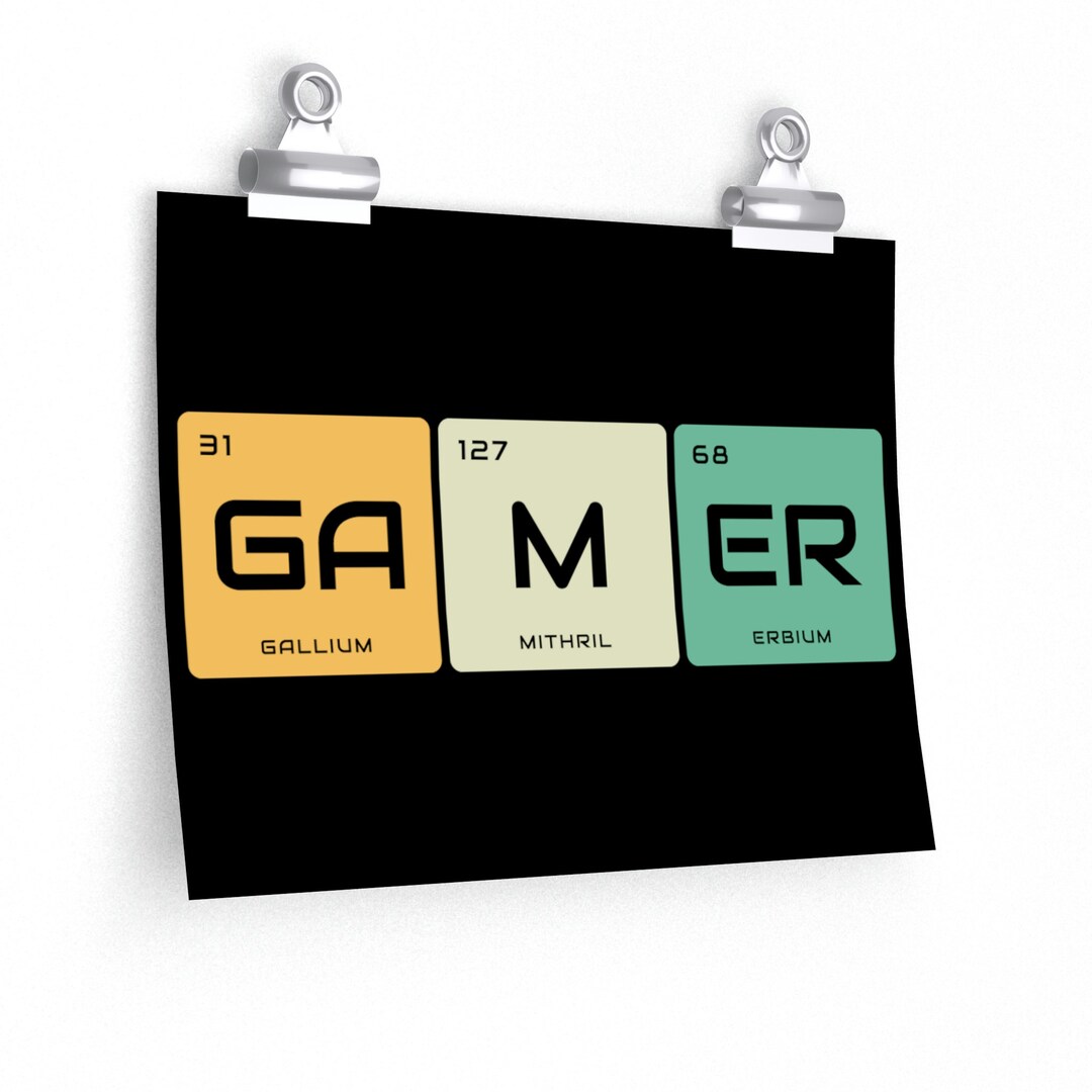 Gamer Periodic Table Art Print, Matte Horizontal Poster - Etsy