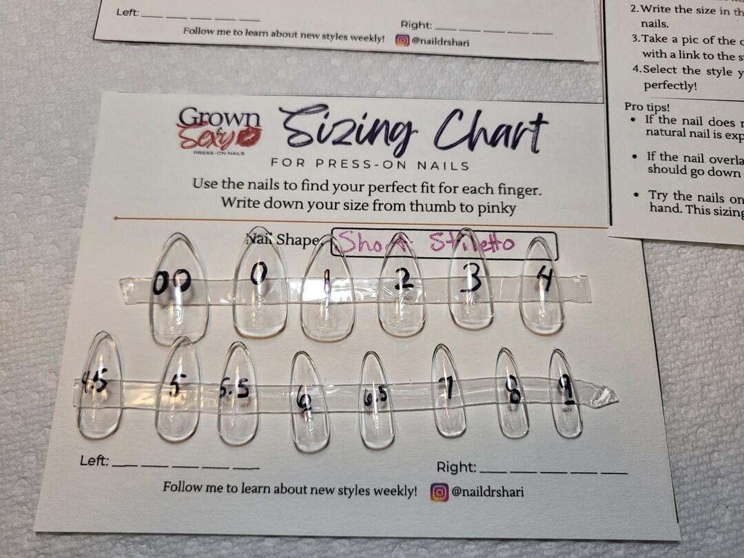 Nail Sizing Chart/kit - Etsy