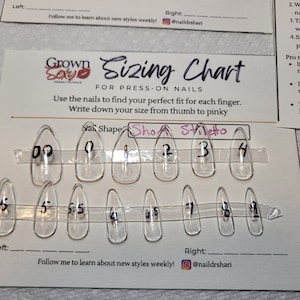 Nail Sizing Chart/kit - Etsy