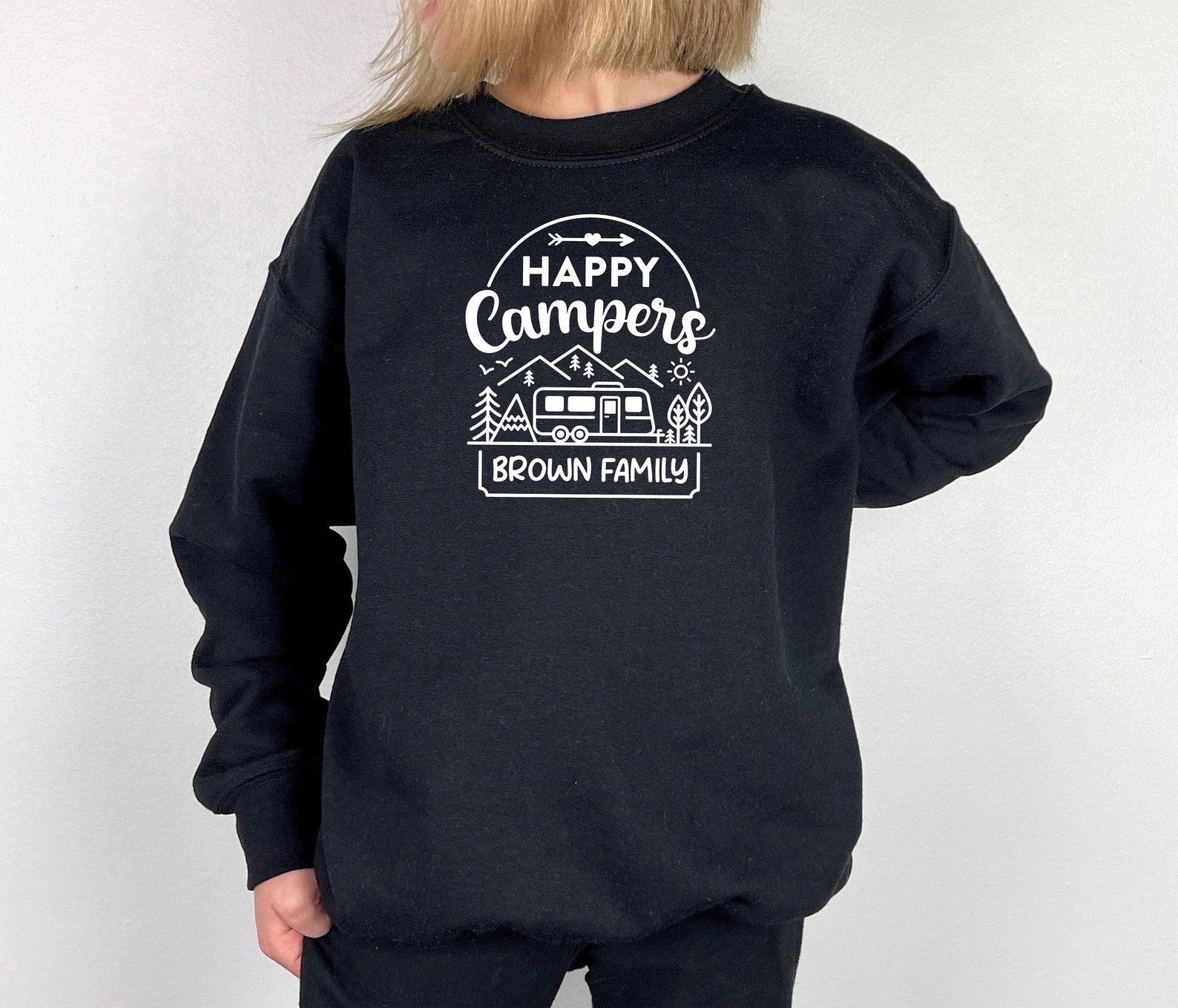 Custom Happy Campers Sweatshirt, Camping Crew Sweatshirt, Camp Lover ...