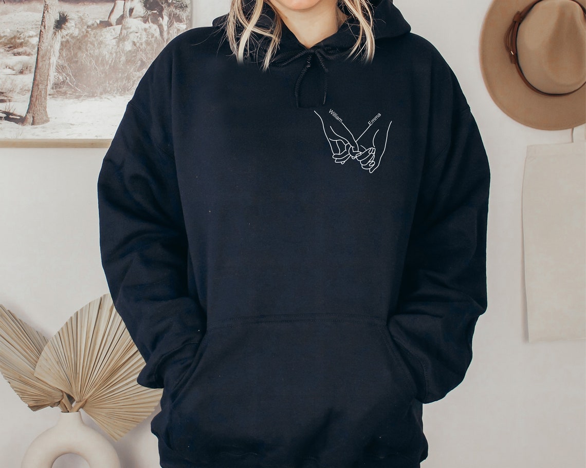 Pocket Pinky Promise Hoodie, Couple Hoodie, Valentines Day Hoodie ...