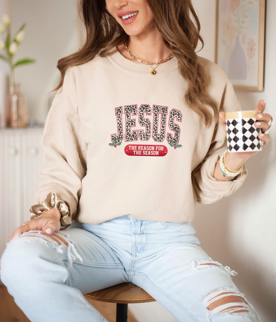 Jesus the Reason for the Season Sweatshirt, Jesus Sweater,jesus Sweats ...