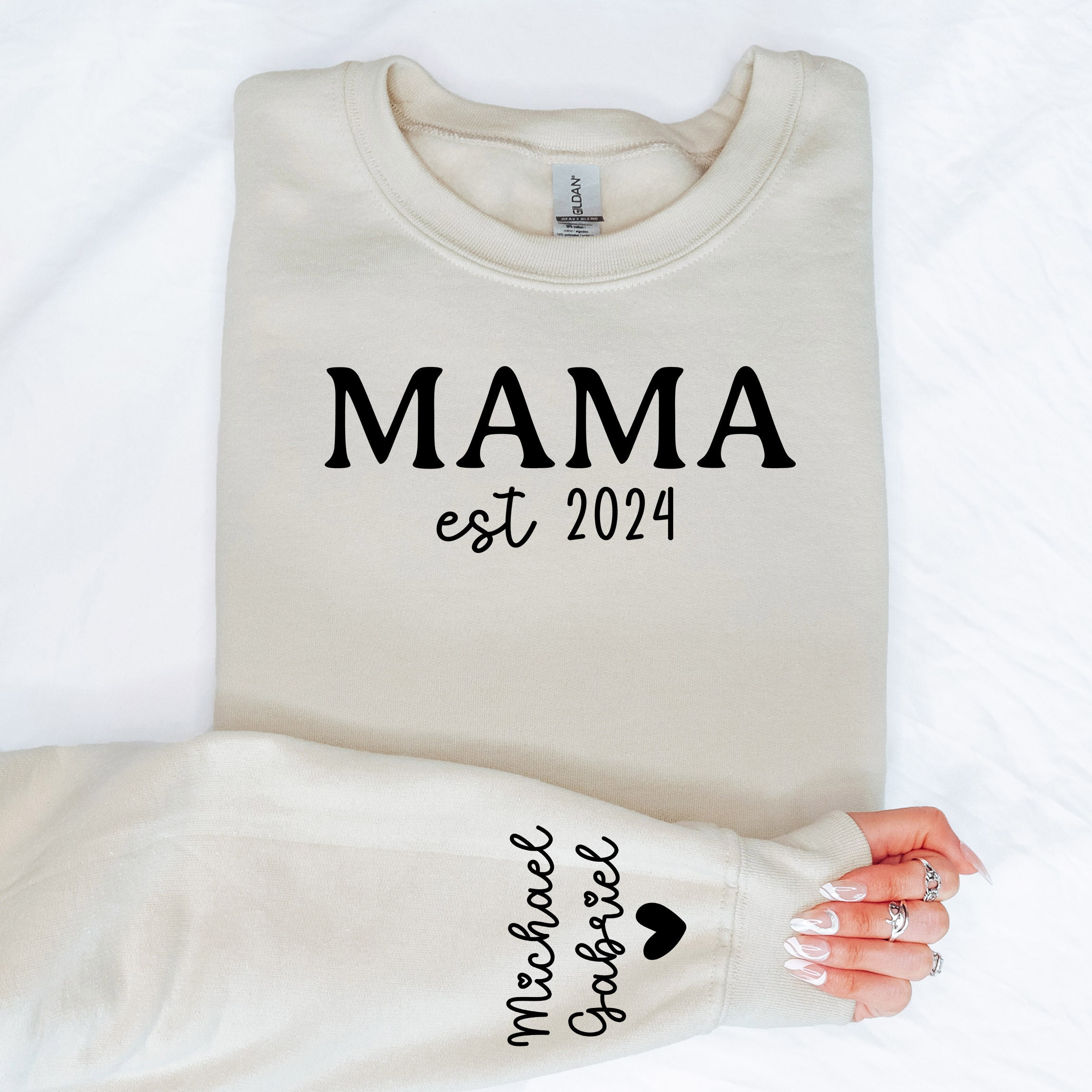 Custom Mama Est Sweatshirt, Custom Date Sweatshirt, Mom Sweatshirt With ...