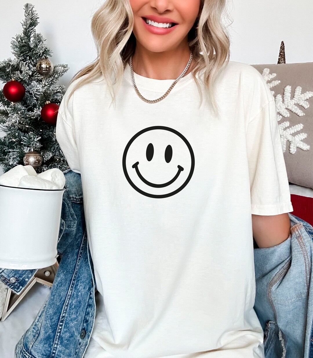 Comfort Color Happy Face Tshirt, Happy Face Tshirt, Happy Face , Retro ...