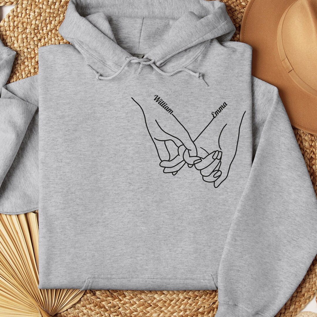 Pocket Pinky Promise Hoodie, Couple Hoodie, Valentines Day Hoodie ...