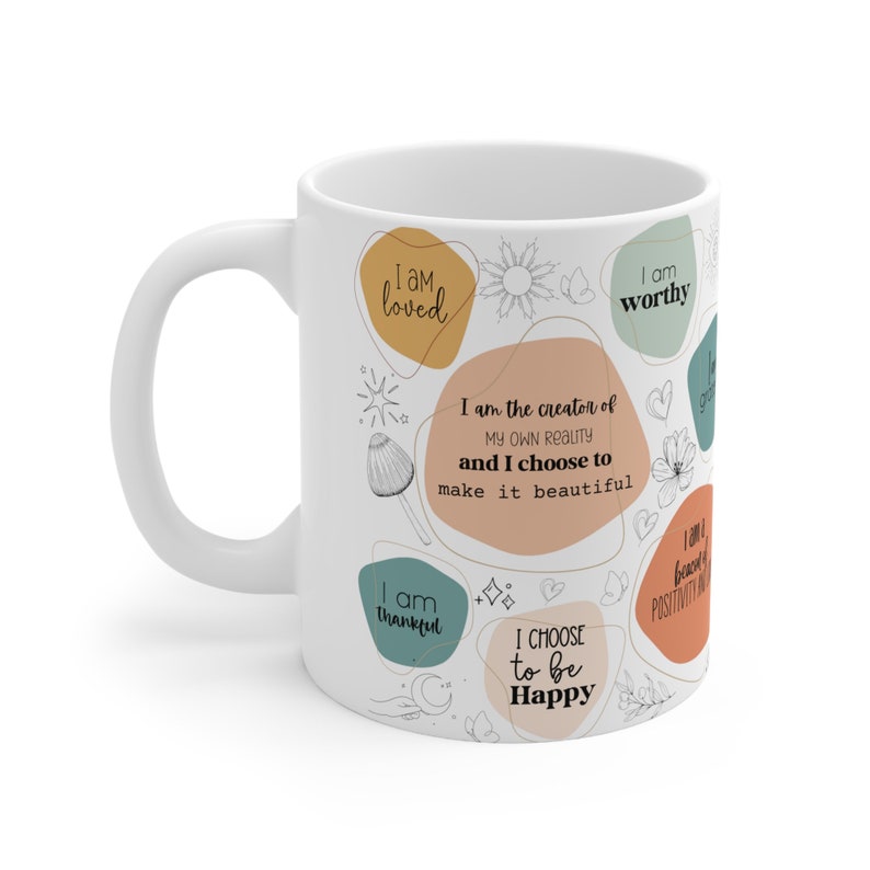 Positive Affirmations Mug, Reminders Coffee Cup, Morning Mindset Mug ...