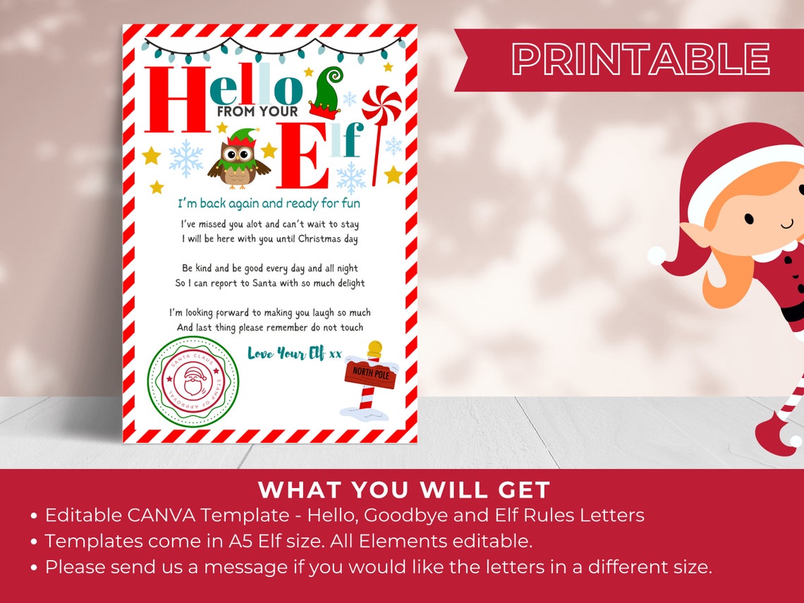 Editable Elf Letter, Elf Welcome Letter, Elf Arrival Letter, Elf ...