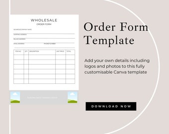 Wholesale Order Form INSTANT DOWNLOAD Wholesale Order Sheet, Excel Order Form, Excel Template ...