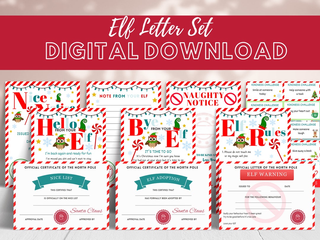 Christmas Elf Kit Bundle, Printable Christmas Elf Kit, Christmas Elf ...