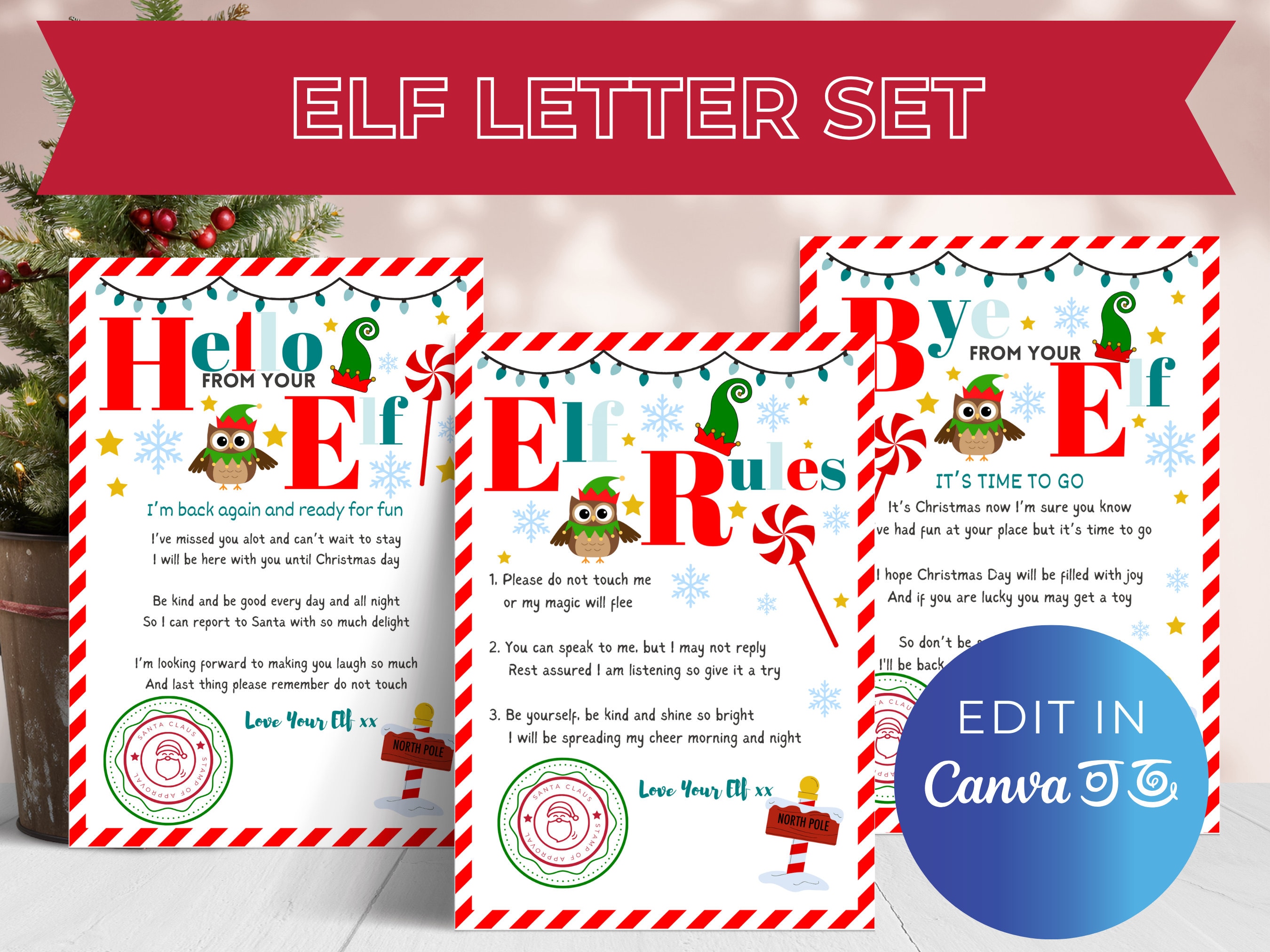 EDITABLE Elf Letter Elf Welcome Letter Elf Arrival Letter Elf Goodbye ...
