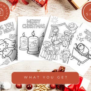 Nativity Colouring Pages, Christmas Bible Scripture for Kids, Preschool ...