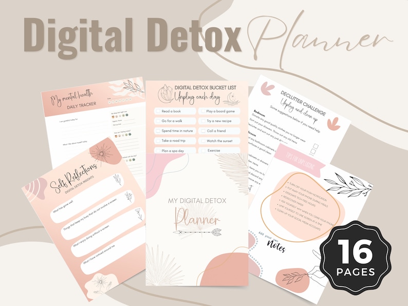 Digital Detox, Printable Planner, Social Media Detox Challenge ...