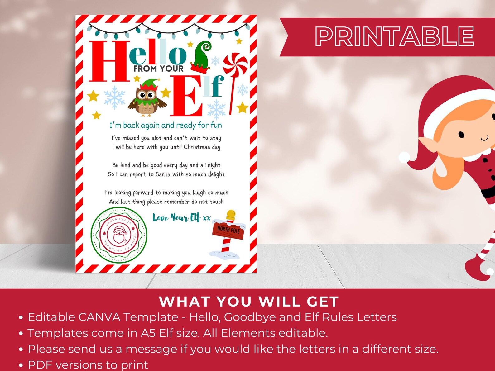 EDITABLE Elf Letter Elf Welcome Letter Elf Arrival Letter Elf Goodbye ...