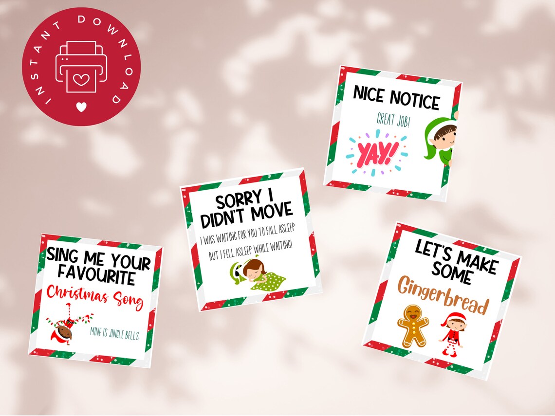 Elf Notes Printable Christmas Digital Instant Download Message From Elf ...