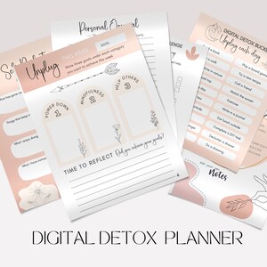 Digital Detox Printable Planner, Social Media Detox Challenge ...