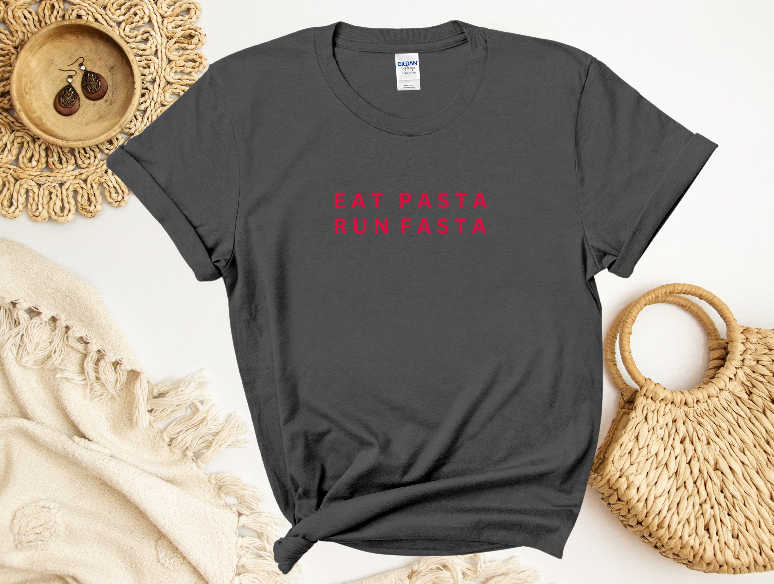 EAT PASTA Shirt, Eat Pasta Run Fasta Shirt, Funny T-shirt, Pasta T ...