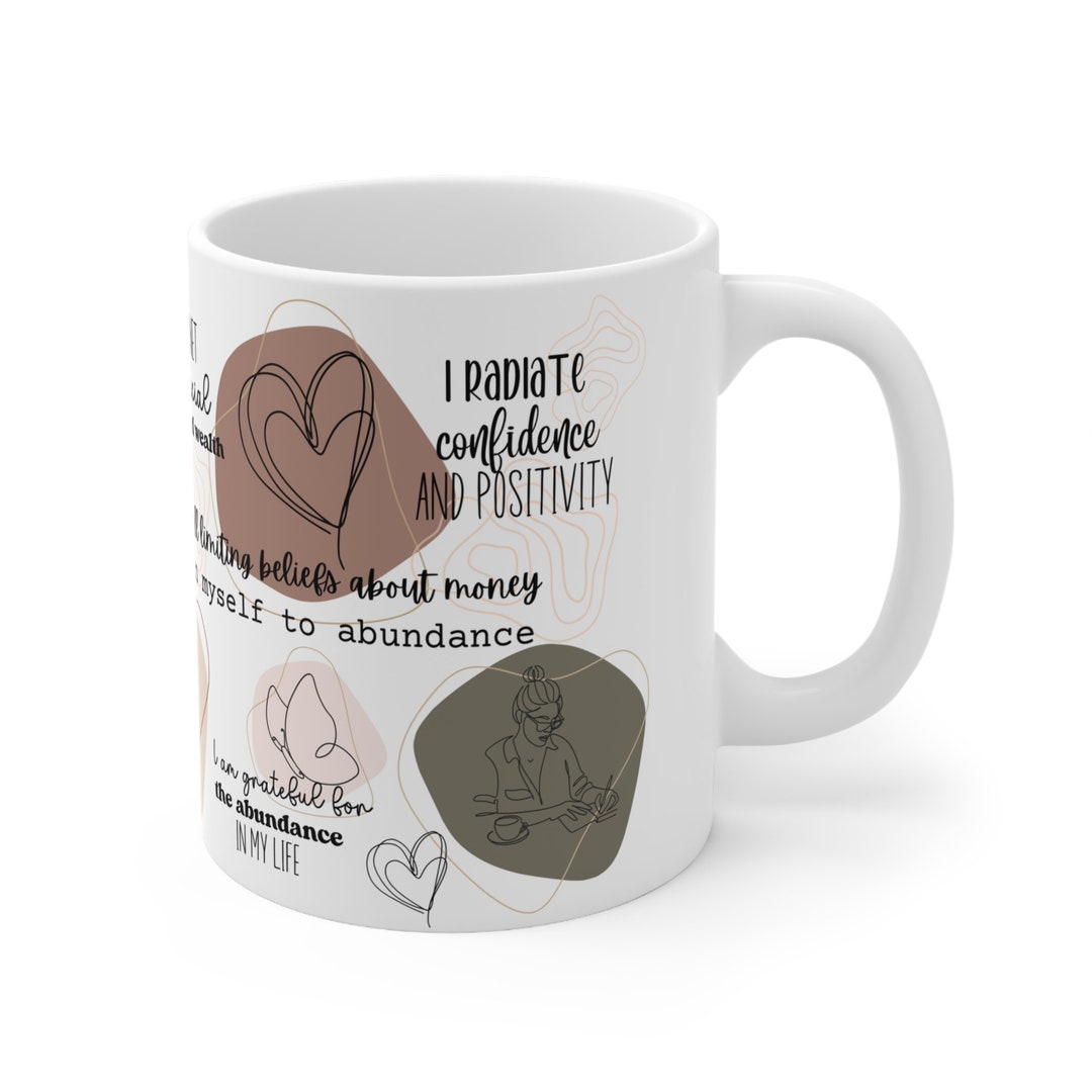 Positive Affirmations Mug, Reminders Coffee Cup, Morning Mindset Mug ...