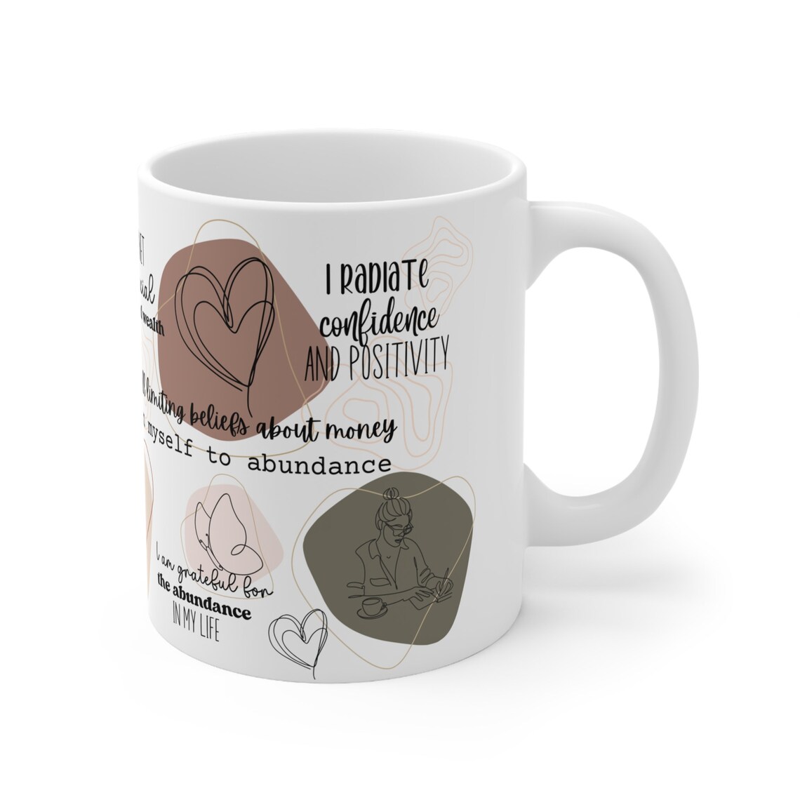 Positive Affirmations Mug, Reminders Coffee Cup, Morning Mindset Mug ...