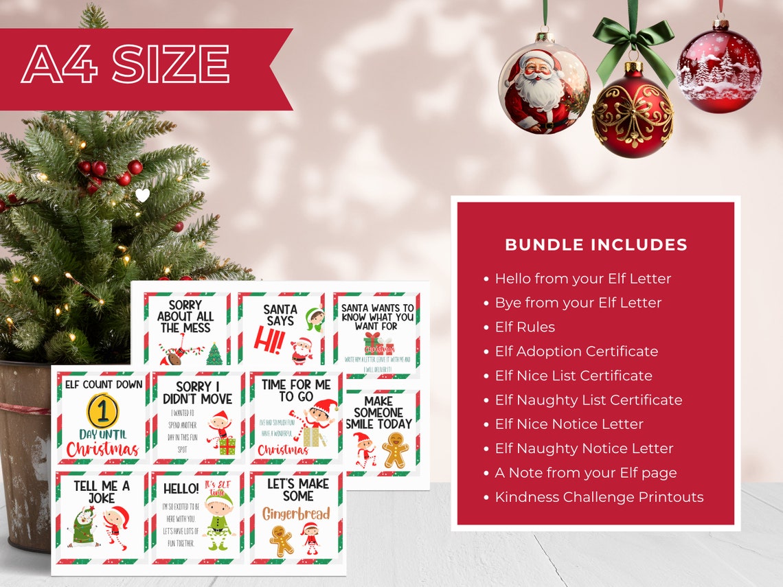 Elf Notes Printable Christmas Digital Instant Download Message From Elf ...