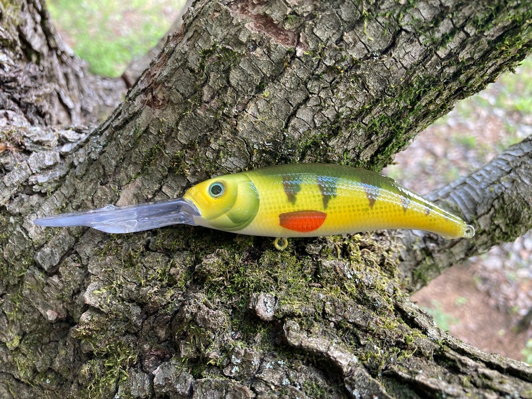 The Yellow Perch Custom Hand Painted Rattling Deep Diving Crankbait ...