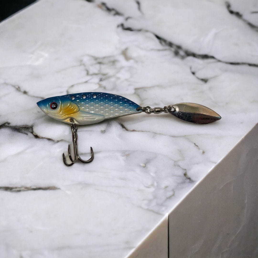 Custom Hand Painted Blade Metal Fishing Lure With Spinner the Minnow - Etsy