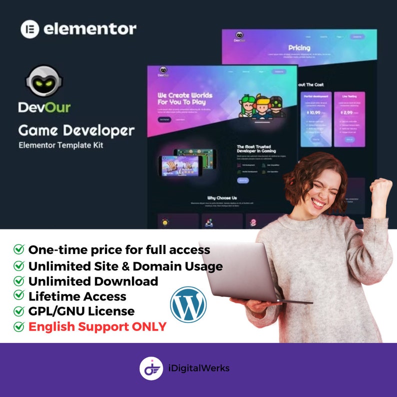 Devour – Game Developer | WP Template - Etsy