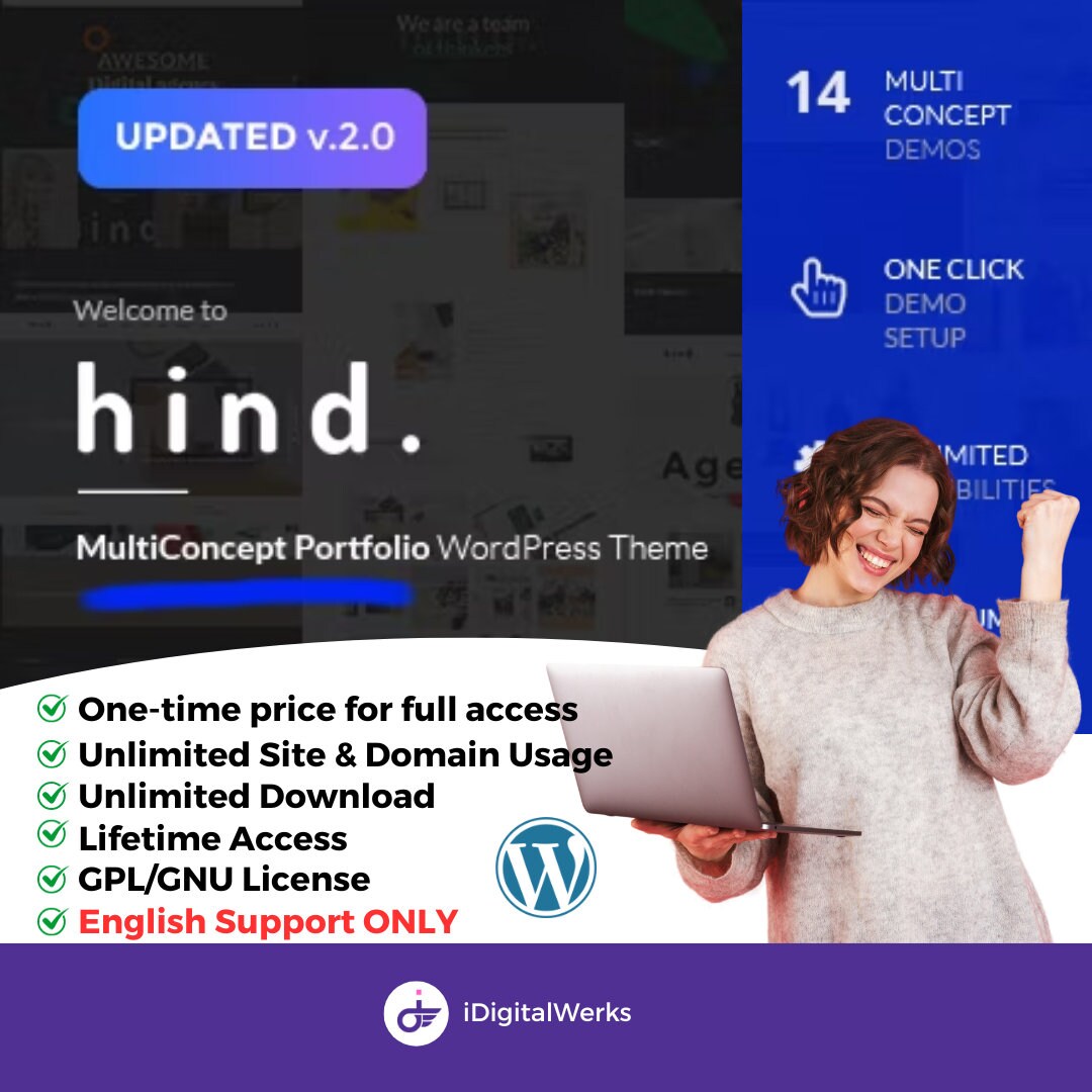 Hind – Multi-concept Portfolio and Photography Wordpress Theme - Etsy