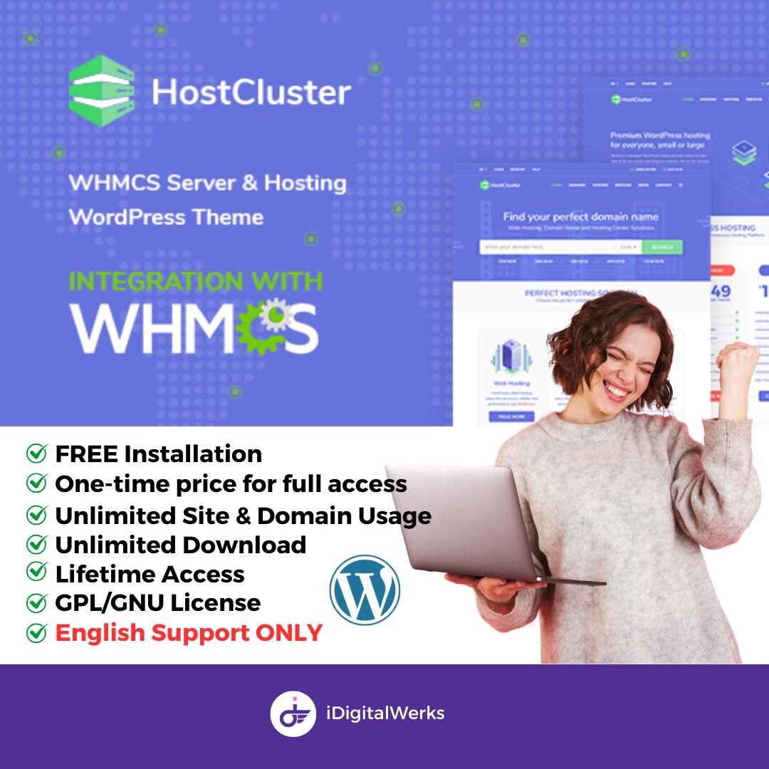 Hostcluster WHMCS Server & Hosting Wordpresstheme - Etsy