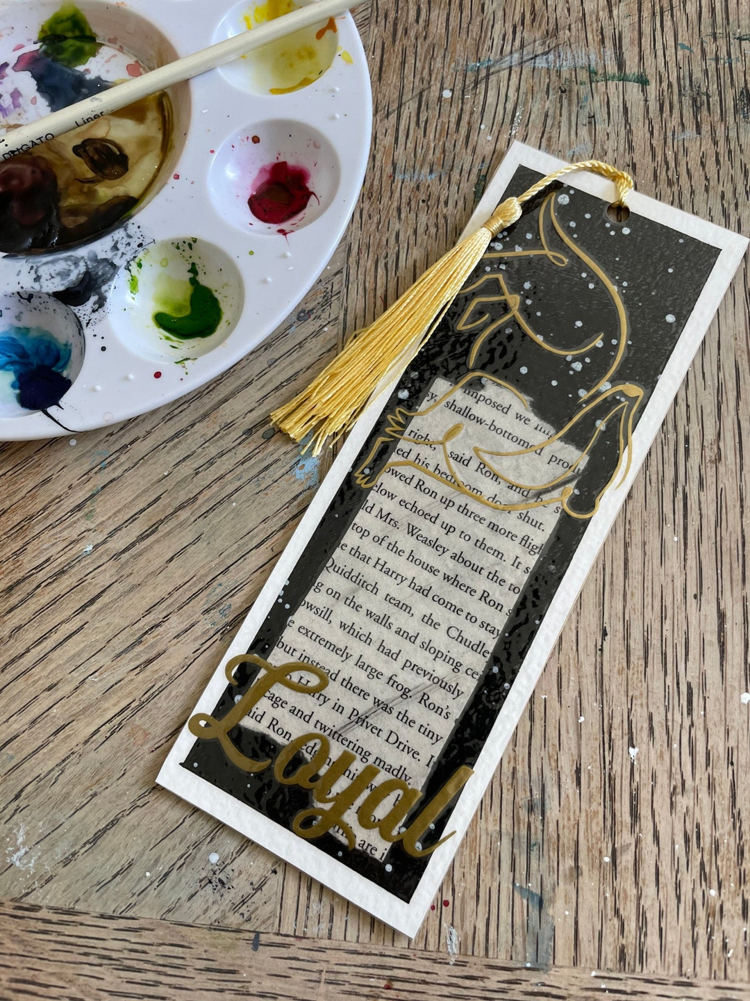 Hand Painted Harry Potter Hufflepuff Bookmark - Etsy