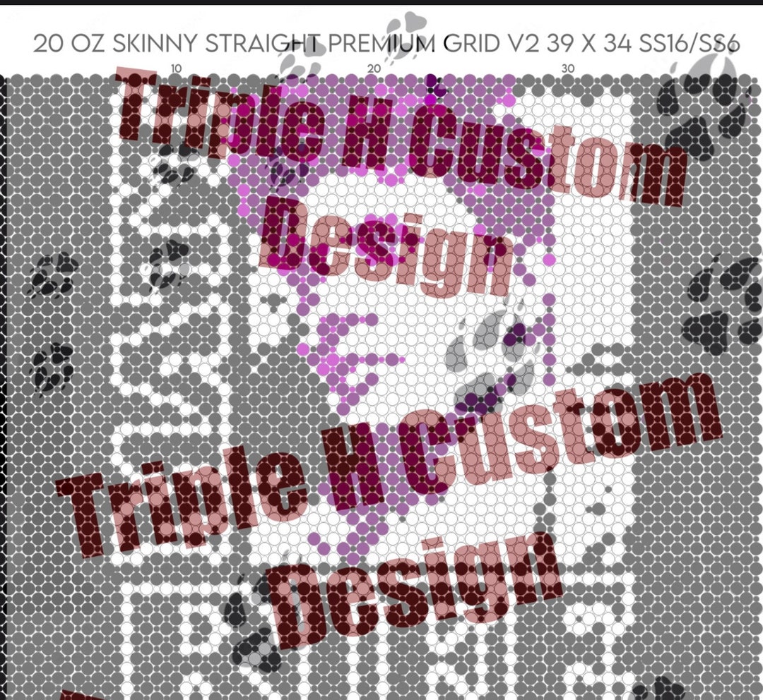 4mm and 2mm Premium Grid Skinny Straight Rhinestone Template- MATT RIFE ...