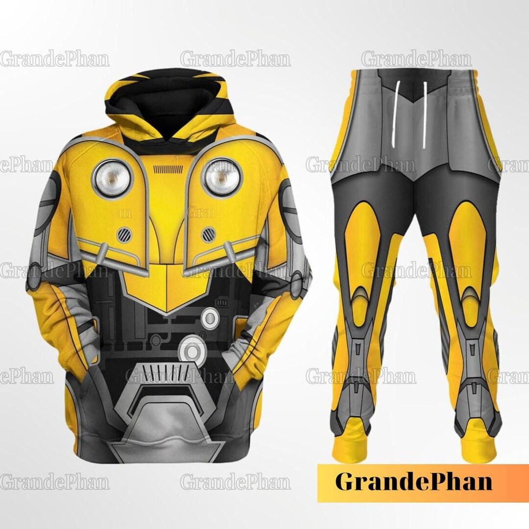 Halloween Bumblebee Costume Cosplay Hoodie Jogger, Transformers Costume ...