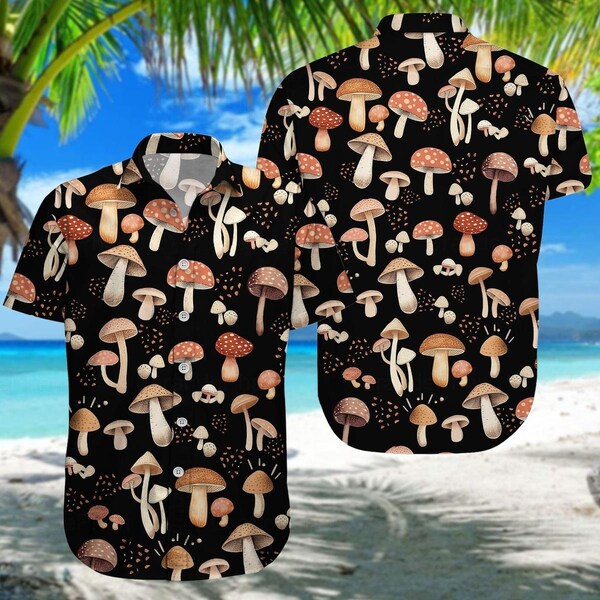 Mens Mushroom Button up Shirt - Etsy