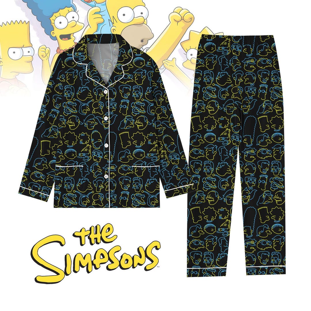The Simpsons Family Pajamas Set, Cartoon Womens Pajamas, Movie Simpson ...
