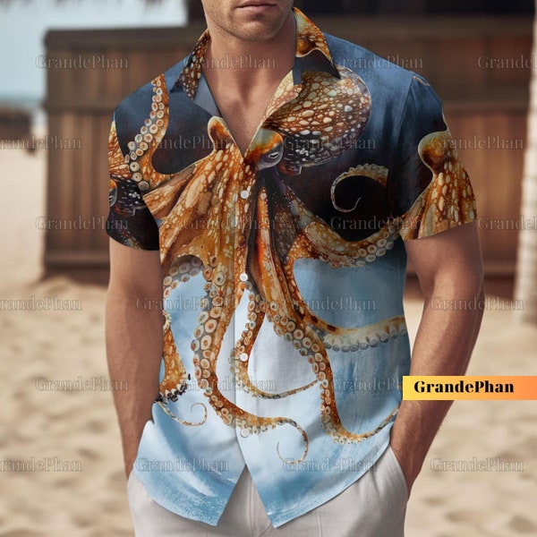 Octopus Button up Shirt - Etsy
