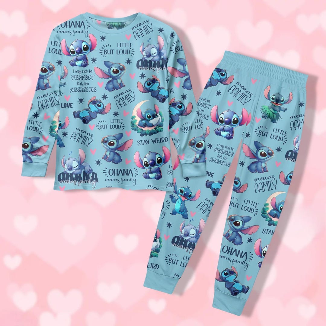 Disney Stitch Pajamas Set, Stitch Family Pajamas Pants, Her Stitch His ...