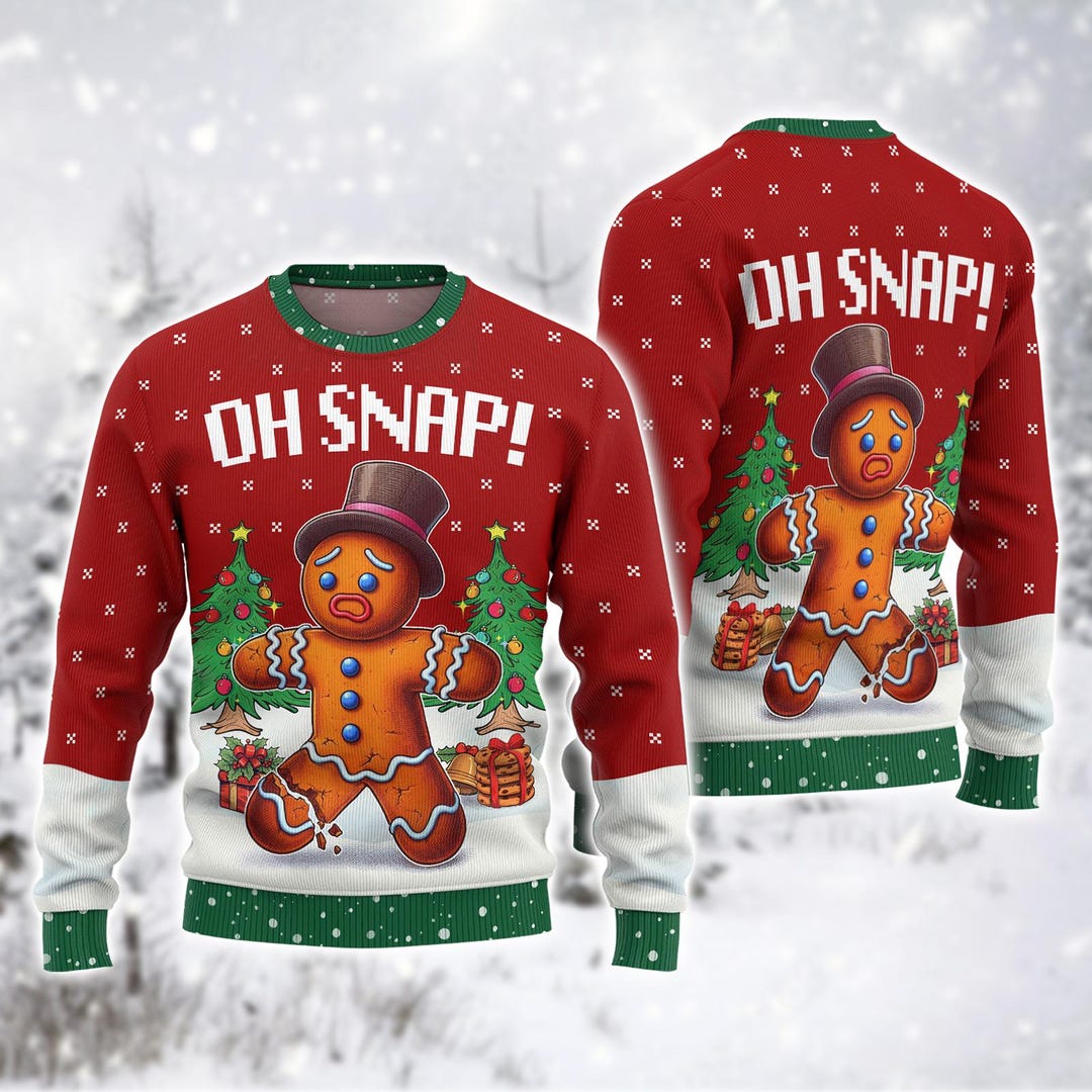 Oh Snap Gingerbread Christmas Sweater, Christmas Cookie Shirt ...