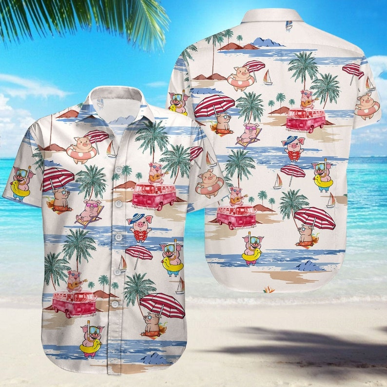 Pig Hawaiian Shirt Pig Shirt Button Down Shirt Funny Pig - Etsy