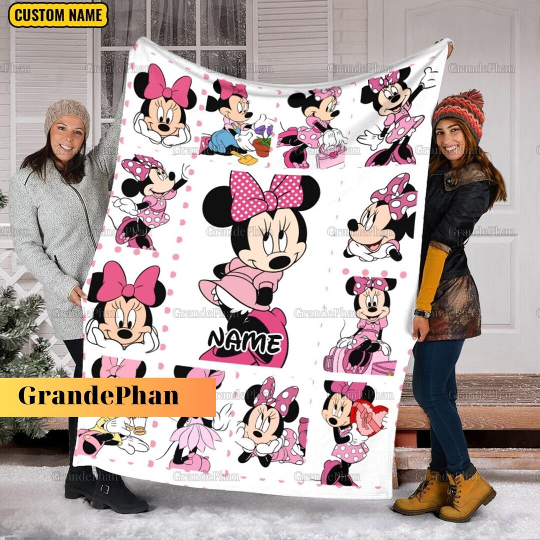 Minnie Mouse Emotions Blanket, Personalized Minnie Blanket, Magic ...