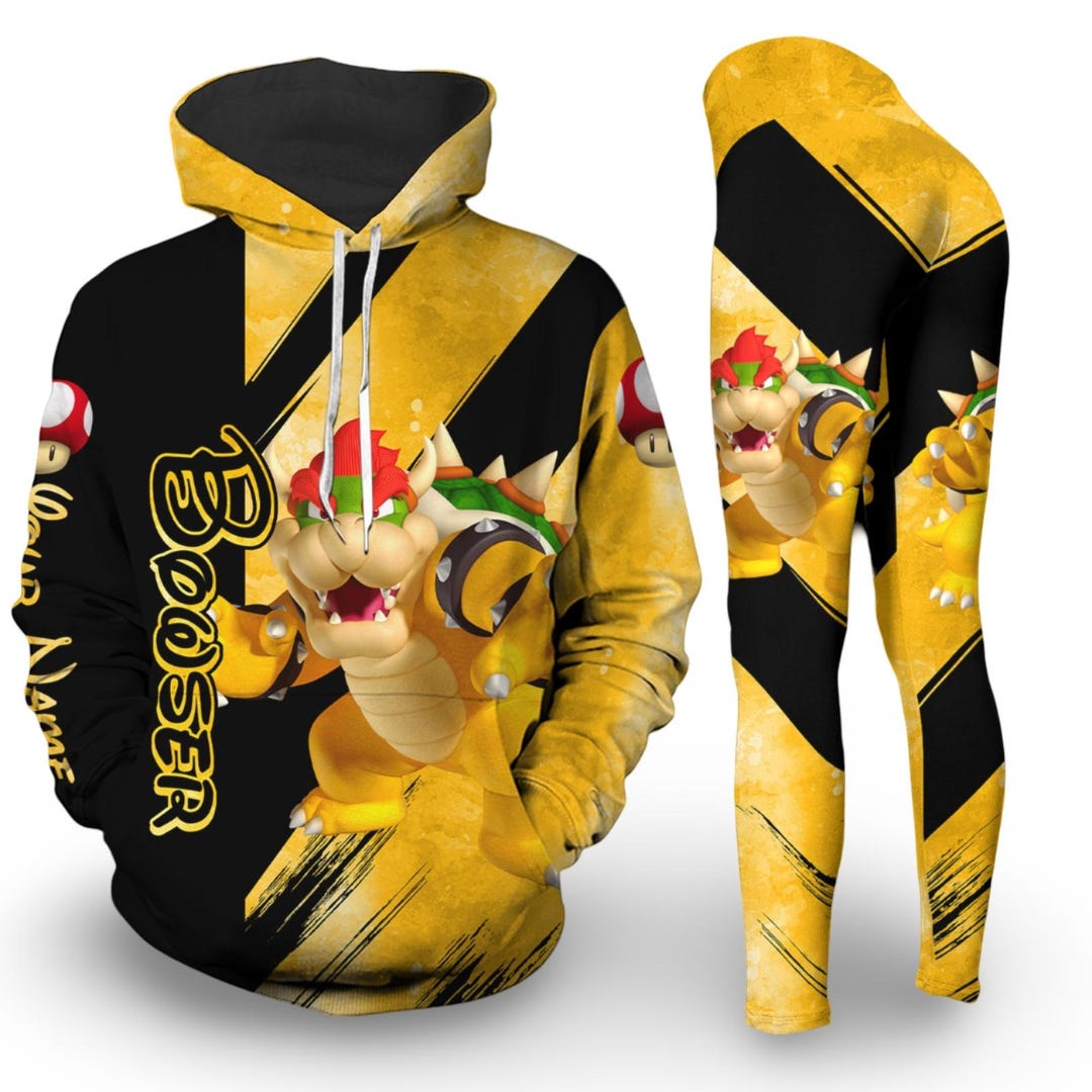 Bowser Mario Hoodie Legging, Super Mario 3D All Over Print Tshirt ...