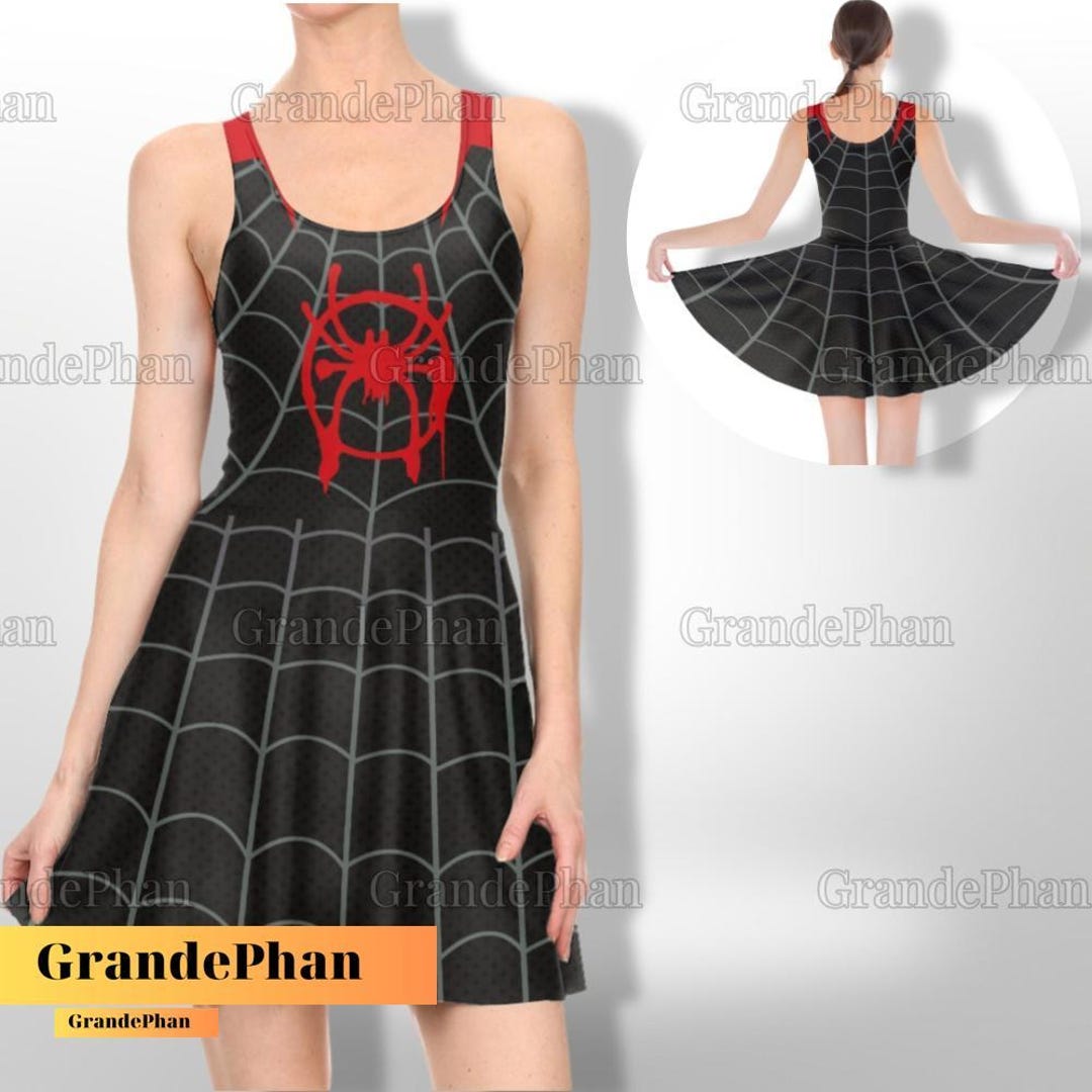 Halloween Spiderman Costume Cosplay 3D Dress, Spiderman Skater Dress ...