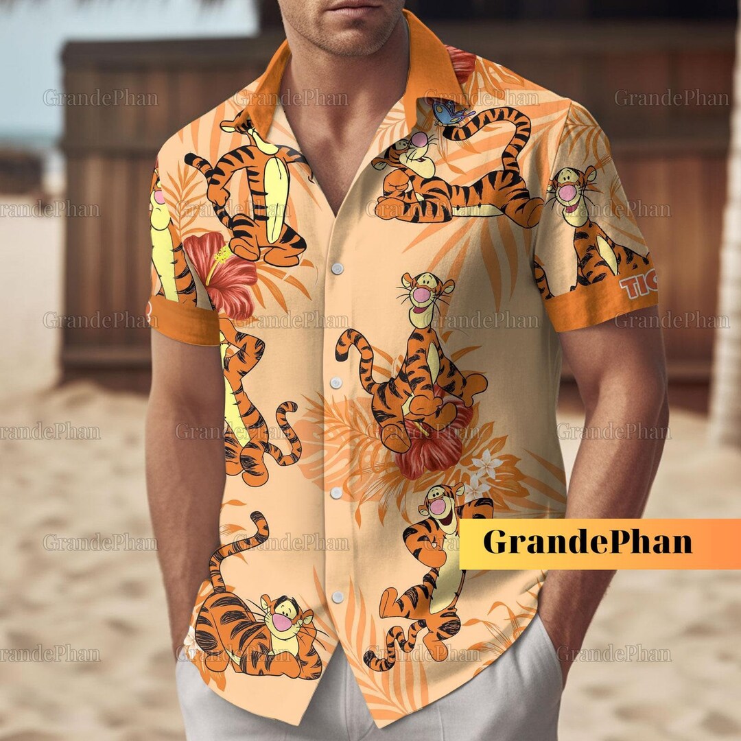 Tigger Winnie Pooh Shirt, Tigger Hawaiian Shirt, Summer Man Shorts ...