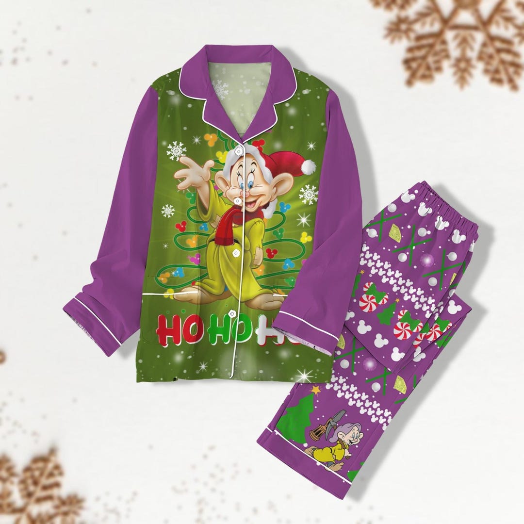 Dopey Dwarf Women Pajamas Set, Snow White 7 Dwarfs Pajama, Princess ...